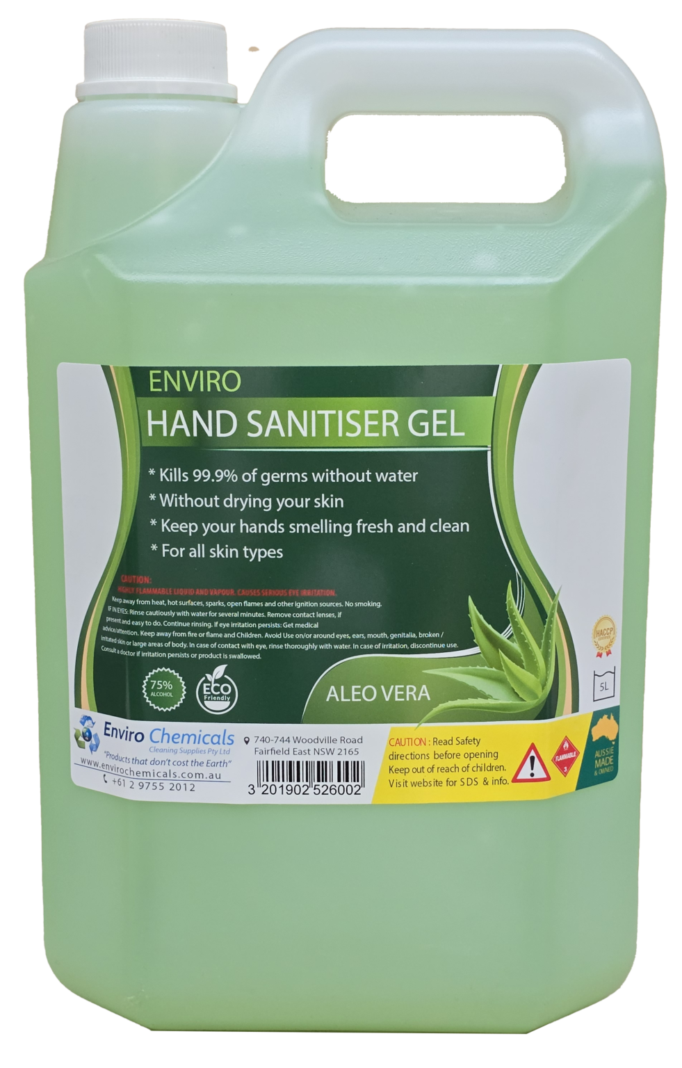 Hand Sanitiser Gel %70 Aleo Vera - Enviro Chemicals & Cleaning Supplies